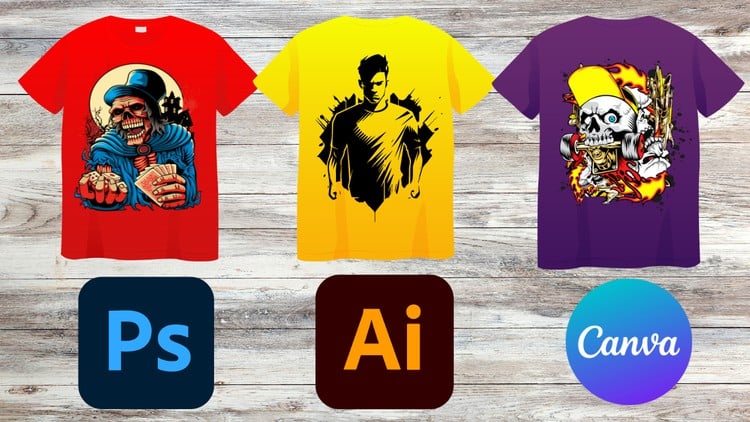 Learn T-Shirt Design with Photoshop Illustrator and Canva | RoyalBosS