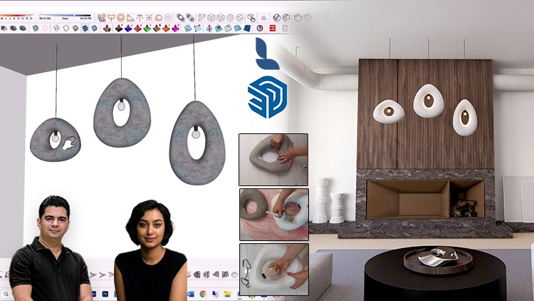 SketchUp Curved Modeling to DIY Papier Mache Chandelier | RoyalBosS